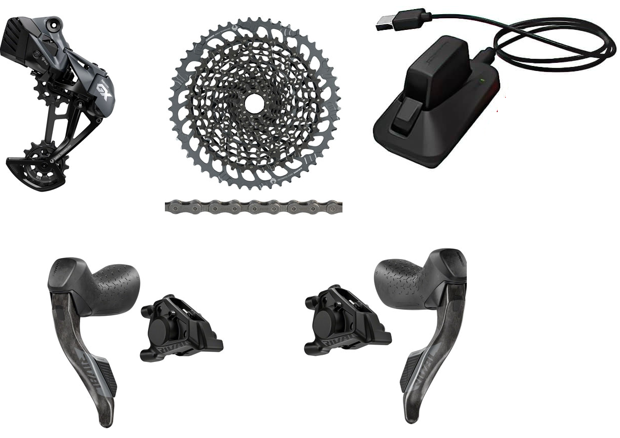 SRAM Rival E1 GX AXS Mullet Groupset - Rival eTap HRD Shifters E1, GX ...